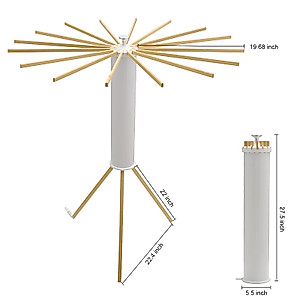 Kroias Tripod Clothes Drying Rack Wooden Drying Rack, Laundry Drying Rack Space Saving Foldable Drying Rack Clothing, Stand Outdoor Folding Portable Drying Rack with 16 Expandable Drying Rods