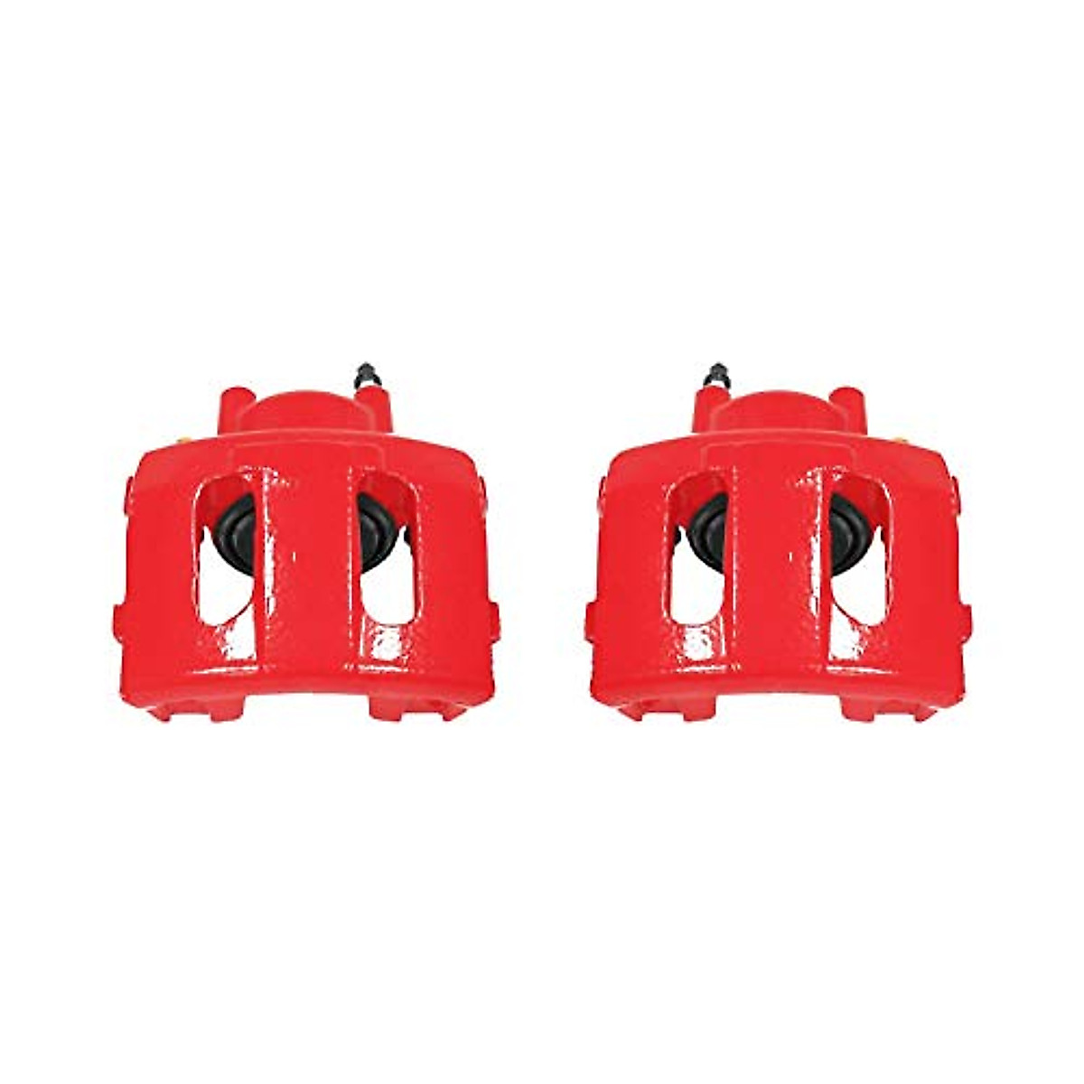 Power Stop S4339 Front Pair of High-Temp Red Powder Coated Calipers For 1991 - 2001 Jeep Cherokee Mid Size XJ | 1993- 1998 Grand Cherokee | 1990 - 2006 Wrangler [Application Specific]