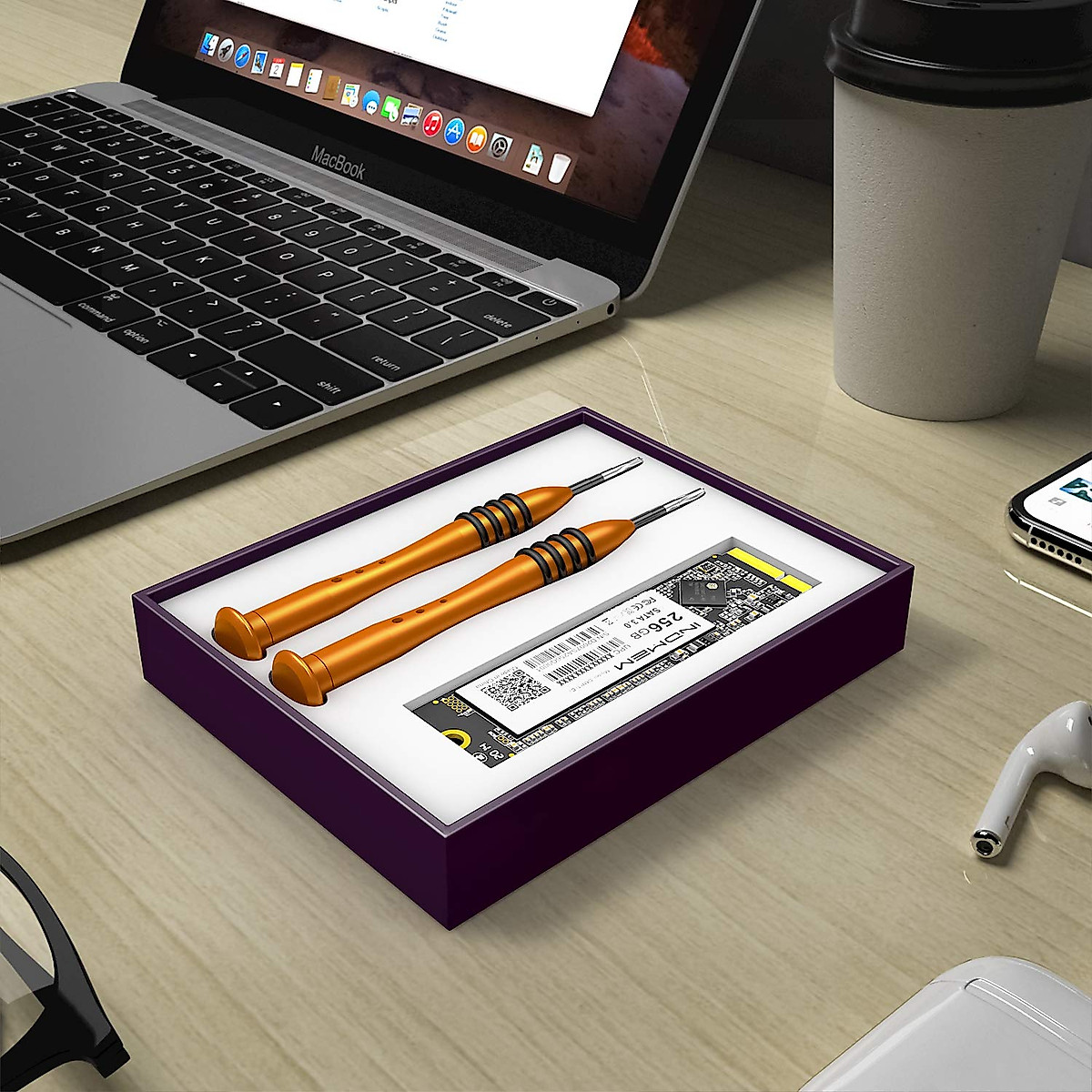 INDMEM SATA SSD 256GB 3D TLC Flash Drive Replacement for MacBook Pro Retina Mid 2012, Late 2012, Early 2013 A1425 (EMC 2557/2672), A1398 (EMC 2512/2673)