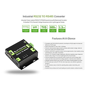 waveshare Industrial Grade Isolated RS232 to RS485 Converter with ADI Magnetical Isolation