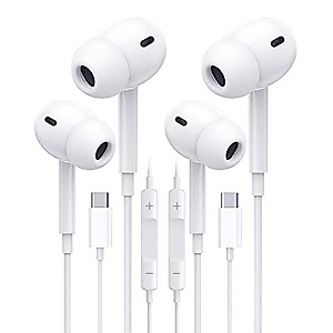 USB C Headphones, USB C Earbuds for Samsung Galaxy S23 Ultra S23+ USB Type C Wired Headphone with Microphone HiFi Stereo USB C Earbuds for Galaxy S23 S22 Ultra S21 FE Z Flip 4 Oneplus 10 Pro (2 Pack)