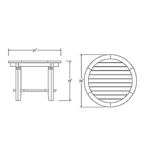 Cambridge Casual Arie Patio Side Table, Plantation Teak, 24 Inch/Natural Teak