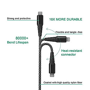 Long iPhone Charger Cord 26FT/8M [Apple MFi Certified] Extra Long iPhone Cable Fast Apple Charger Cable Nylon Braided 2.4A USB Lightning Cable for iPhone 14 13 12 11 Pro X XS Max XR