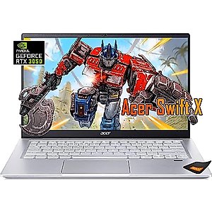 Acer Swift X 14" FHD 100% sRGB Slim Laptop | AMD Ryzen 5 5600U | NVIDIA GeForce RTX 3050 | 8GB LPDDR4X | Wi-Fi 6 | Backlit Keyboard | Windows 11 Home | w/Mousepad (8GB LPDDR4X RAM | 2TB PCIe SSD)