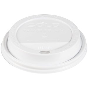 SOLO TLP316-0007 White Traveler Lid for SSP and Bare Paper Hot Cup - 2 Packs of 100 (200 Lids Total)