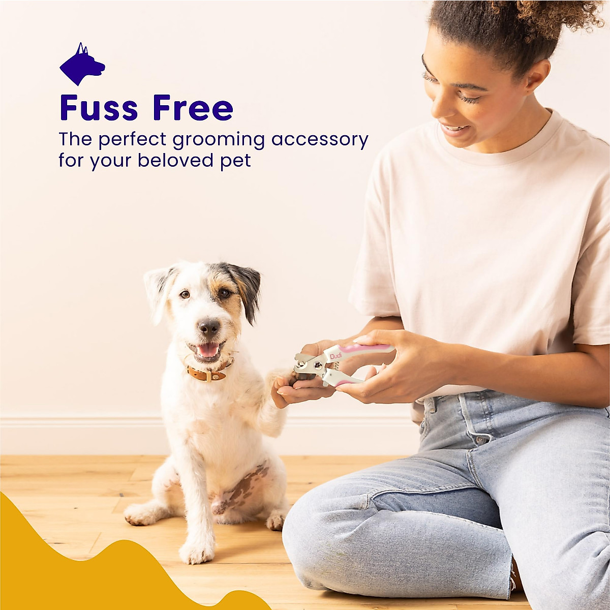 Dudi Pet Nails Clippers for Cats and Nail File - Cat Nail Trimmers with Lock Guard - Razor Sharp Grooming Clipper Trimmer Blades for All Breed Sizes - White Pink - Big