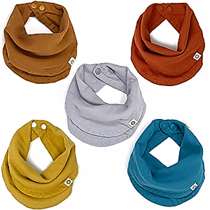 Kishu Baby Indi - GOTS Organic Muslin Infinity Bibs - Set of 5 (Azteca Bundle)