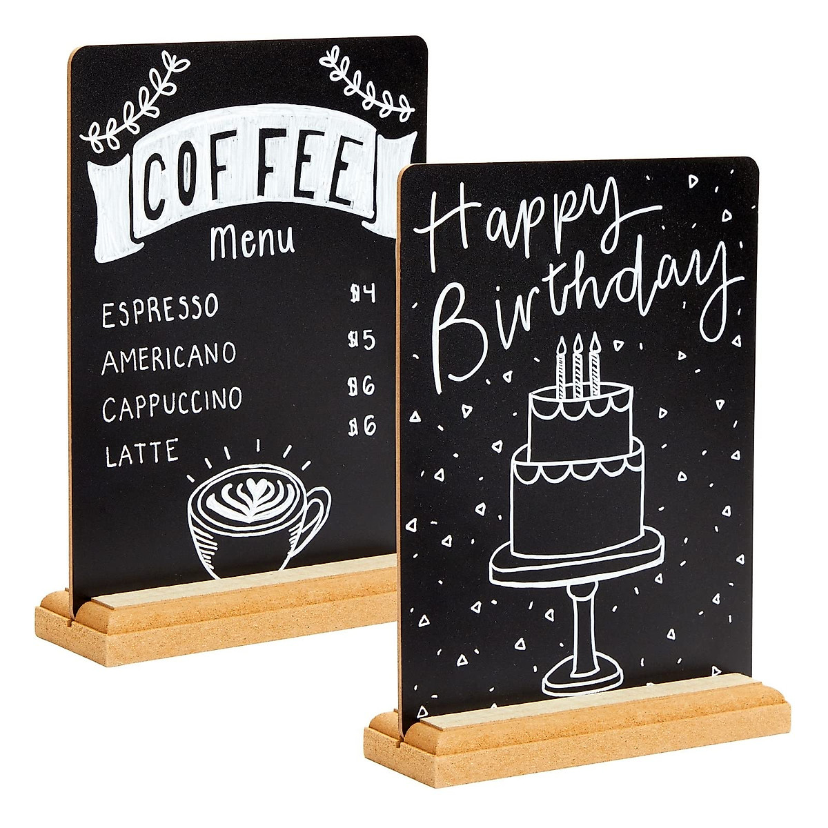 Mini Chalkboard Signs with Stand for Table Decorations, Food Signs, Message Boards, 6 x 8 in (6 Pack)