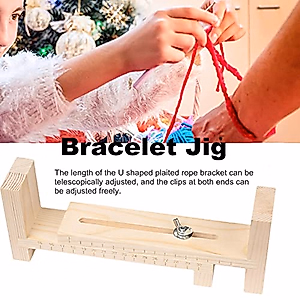 Naysku Wood Bracelet Jig, Wooden Jig Bracelet Maker, Adjustable Length Paracord Jig Bracelet Maker, DIY Wristband Rope Knot Braided Fixing Tools, Wooden Frame-Paracord Braiding Weaving Craft Tool Kit