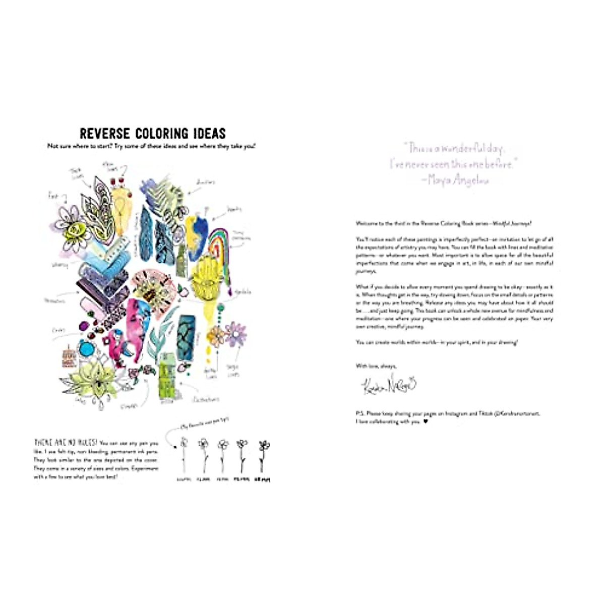 The Reverse Coloring Book™: Mindful Journeys: Be Calm and Creative: The Book Has the Colors, You Draw the Lines