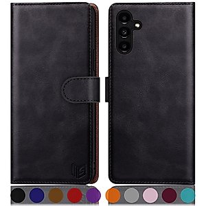 SUANPOT for Samsung Galaxy A54 5G Wallet case with RFID Blocking Credit Card Holder,Flip Book PU Leather Protective Cover Women Men for Samsung A54 Phone case Black