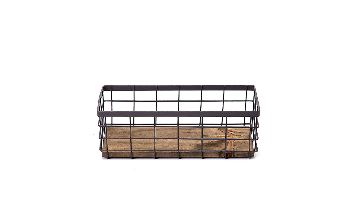 TIEYIPIN Small Metal Wire Storage Basket for Home Organization