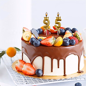 AOOLADA 59th 95th Birthday Candles, Gold 95 59 Year Old Cake Topper Number Birthday Candles, Birthday Party Decorations Gifts for Women Men