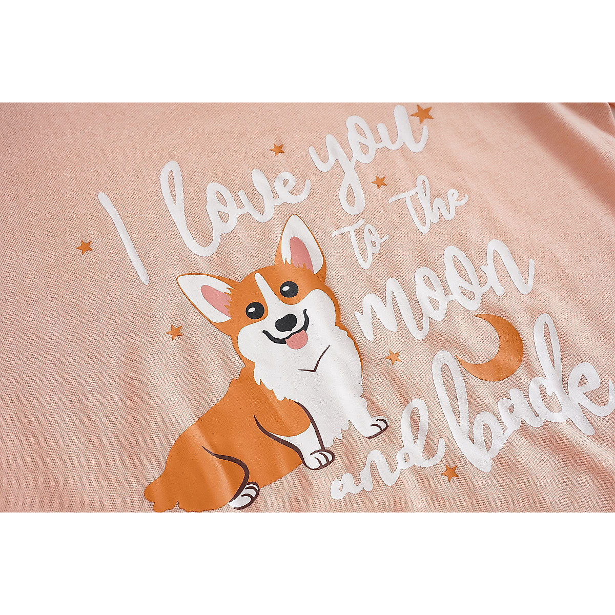 Vopmocld Young Girls Cartoon Corgi Pajama Sets Long Sleeve Cotton Sleepwear Cute Clothes 2PCS Sets, Corgi, 14