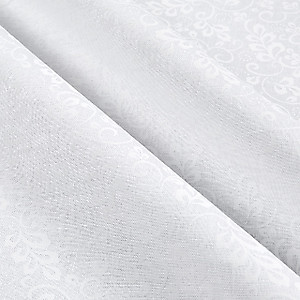 Wilmington Essentials Cotton Clouds Leaf and Scroll White-on-White, Fabric by the Yard