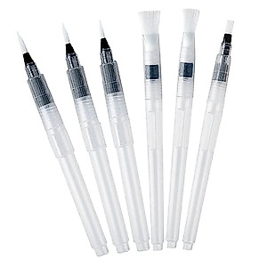 TEHAUX 6pcs Paint Brushes Suit Case Watercolor Brush Set Water Paint Pen Watercolor Brush Pens Water Coloring Pens Writing Brush Watercolor Pen Fountain Pen Portable Plastic