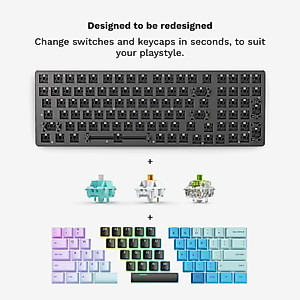 Glorious GMMK 2 Gaming Keyboard Base - Full Size Barebones Kit- Hot Swappable Black Mechanical Keyboard - Modular, Wired, RGB Backlit,- PC Setup Accessories - 96%, Black
