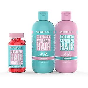 HAIRBURST Shampoo, Conditioner & Chewable Vitamin Bundle All Natural Hair Growth For Longer, Stronger Hair
