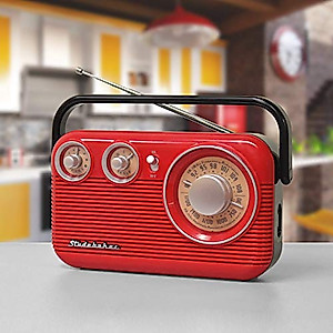 Studebaker SB2003 Retro Portable AM/FM Radio (red/Black)