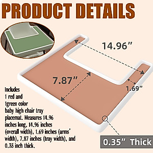 LuQiBabe (2-Pack, Red & Green) High Chair Placemat Compatible with IKEA Antilop Baby High Chair Food-Grade Silicone Placemat for IKEA Antilop Accessories High Chair Placemat for Babies, Toddlers