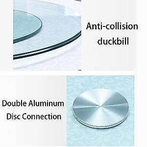 BBAUER Lazy Susan Turntable, Table Glass Turntable, Tempered Glass Lazy Susan Turntable, Round Tabletop Rotating Serving Tray for Dining Table