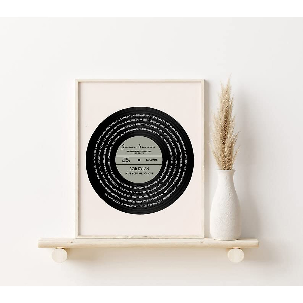 Personalized Record Lyrics Print - Wedding Song Print, Anniversary Gift, Personalized Song, Record Wedding Song, Custom Gift p1