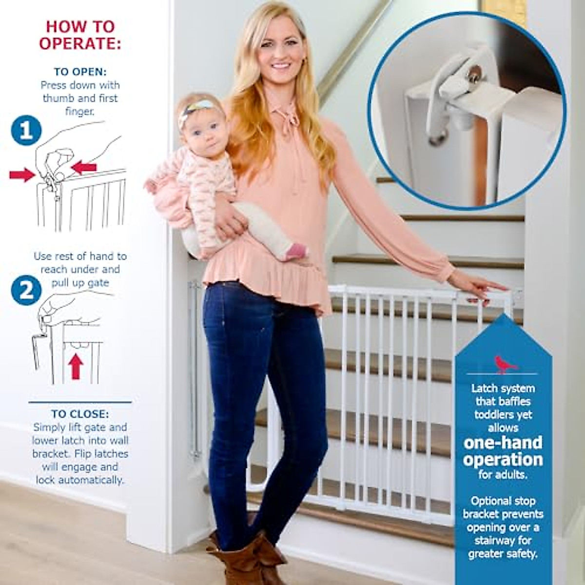 Cardinal Gates SS30 Stairway Special Baby Gate for Stairs - Adjustable Indoor Dog Gate - Aluminum Safety Gate for Kids & Pets - Can be Installed at Angles - 27 to 42.5 Inches Wide - Black