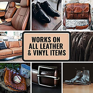 Black Leather Patches for Couch and Vinyl Repair Kit - Furniture, Couch, Car Seats, Sofa, Jacket, Purse, Belt, Shoes| Genuine, Italian, Bonded, Leather - No Heat Required, Repair & Restore