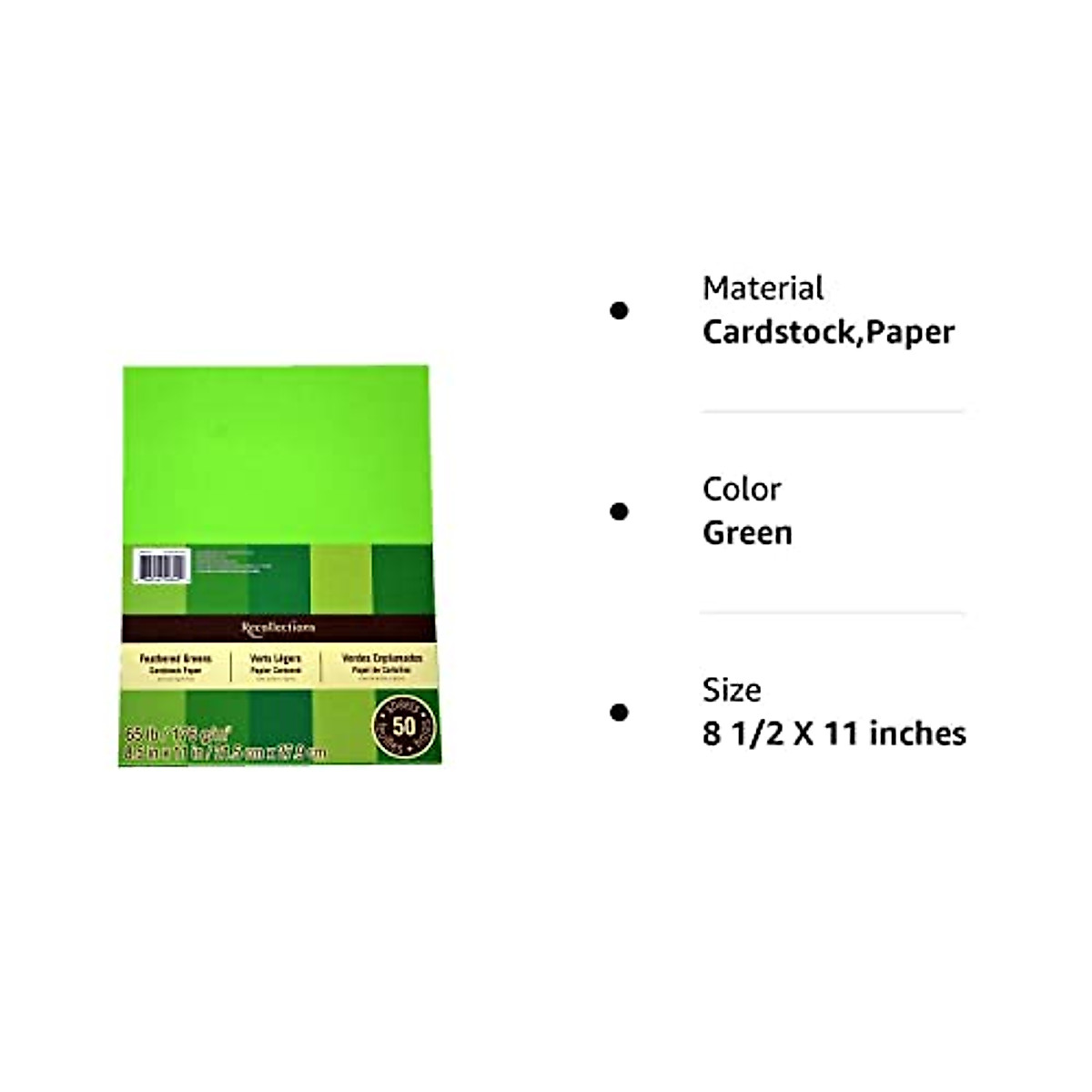 Recollections Cardstock Paper, 8 1/2" X 11" in Feathered Greens - 50 Sheets