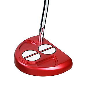 Orlimar Golf F60 Putter for Men Right Handed, Red/Black 35” Mallet Putter with Oversize Putter Grip