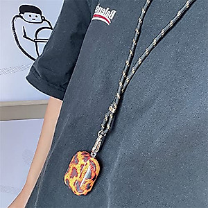 IVY Case for AirPods 2 & 1 Wireless Charging Soft IMD&TPU Silicone Skin Cover Case with Keychain & Long Lanyard - (Marble,#5)