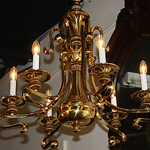 CYLYT 12-Pack E12 Candle Light Bulbs 40W Warm White 2500K, 380 Lumen Dimmable Chandelier Light Bulbs for Ceiling Fan, Pendants or Outdoor, B10 Clear Candelabra Base Bulbs