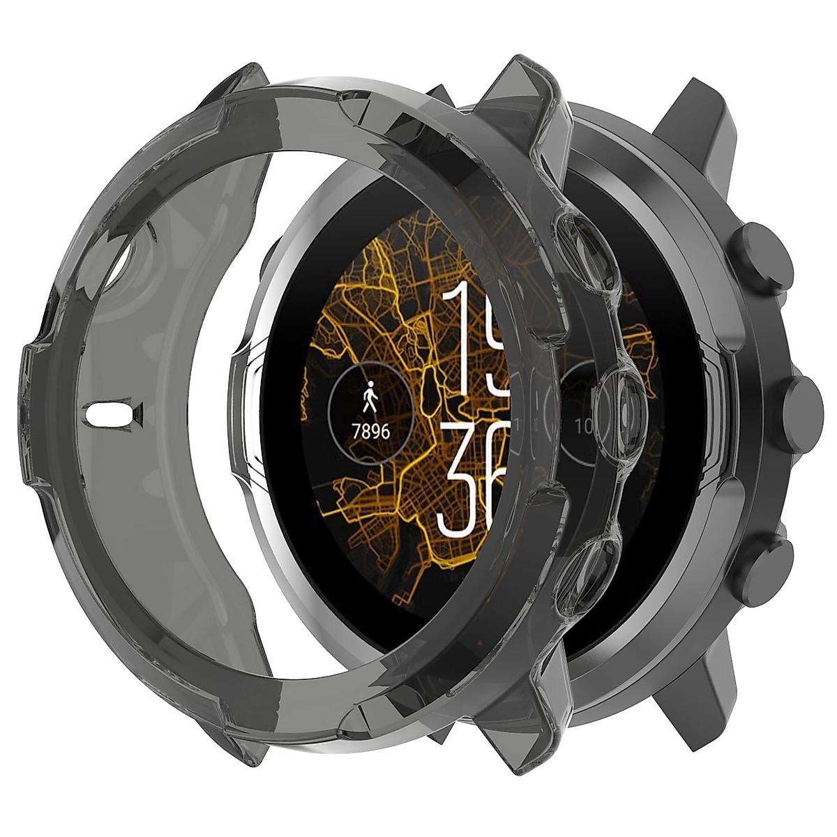 Disscool Silicone Case for Suunto 7 GPS Sports Smart Watch, Soft Anti Drop Protective Skin for Suunto 7 GPS Sports Smart Watch (Black)