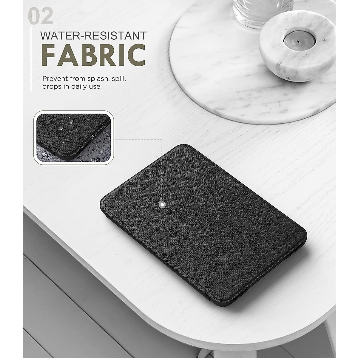 MoKo Case Fits 6" All-New Kindle (11th Generation-2024/2022 Release), Lightweight Shell Cover with Auto Wake/Sleep for Kindle 2024/2022 11th Gen e-Reader, Black