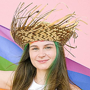 Zerodeko Beach Hat 2pcs Beachcomber Straw Hats, Hawaiian Straw Hats Summer Beach Hats Womens Hats