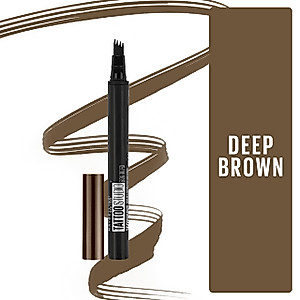 Maybelline New York TattooStudio Brow Tint Pen Makeup, Deep Brown, 0.037 fl. oz.