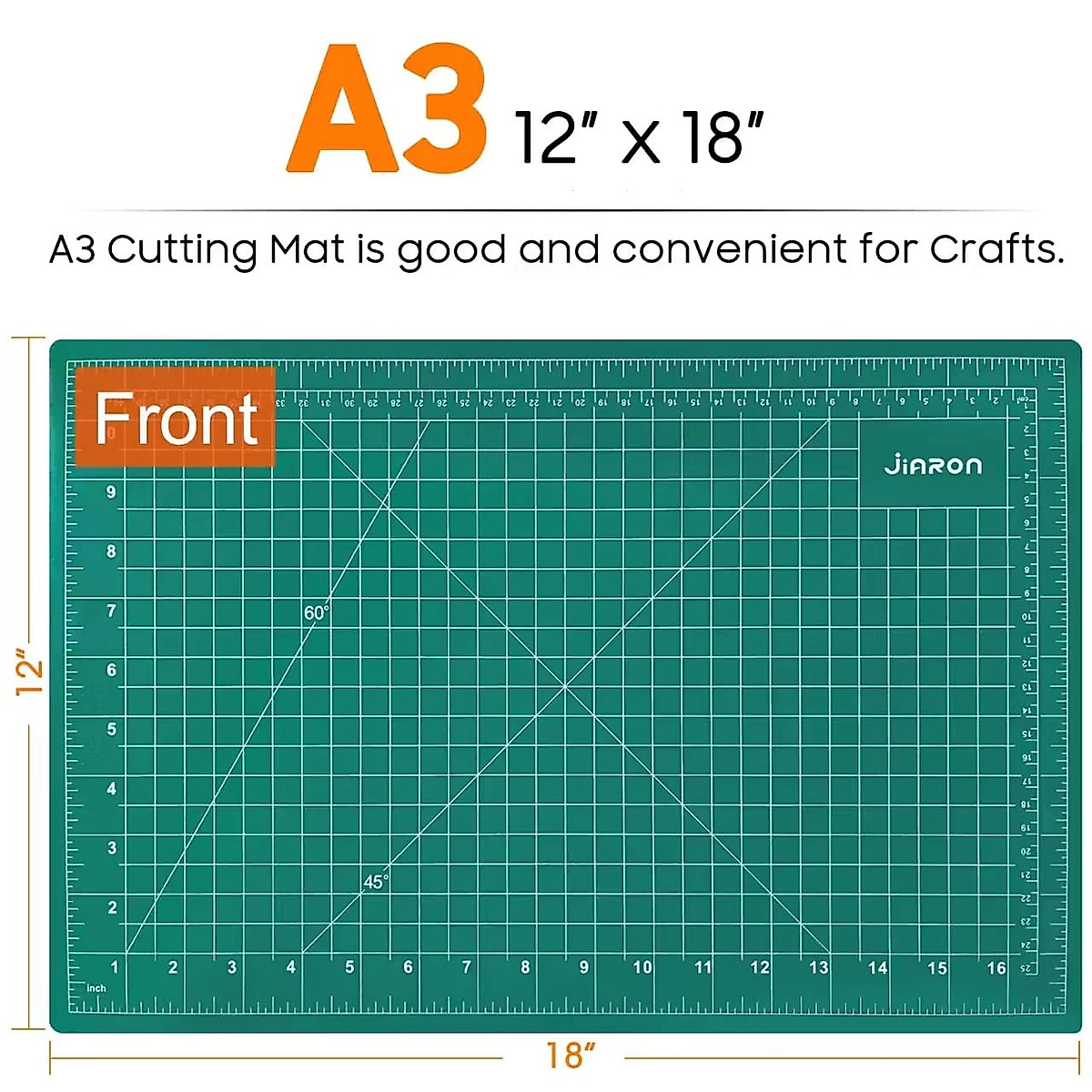 2 Pack Self Healing Sewing Mat, JIARON 12'' x 18'' Cutting Mats for Crafts, Double Sided 5 Layers Craft Cutting Mat for Sewing, Crafts, Scrapbooking Mat.