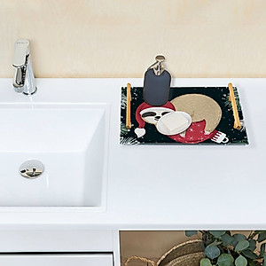 Cute Sloth Christmas Bathroom Tray Perfume Organizer Serving Tray with Gold Handles Coffee Table Trays Decorative Tray for Bathroom,Ceramic Kitchen Soap Tray