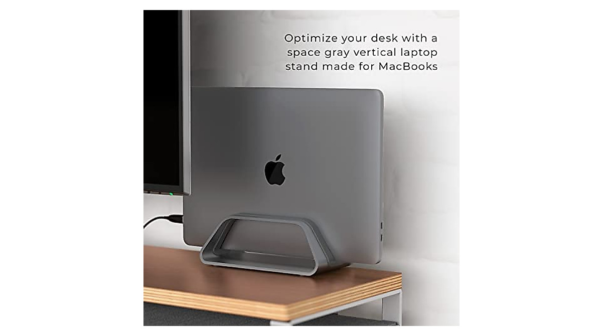 HumanCentric Vertical MacBook Stand - Space Gray Aluminum