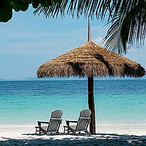 FUNBERRY Patio Rocking Chair Set of 2,Porch Rocker,Rocking Adirondack Chair,Folding Adirondack Chairs with Ottoman,All Weather Rocking Chair,Plastic Rocking Chair,350 lbs