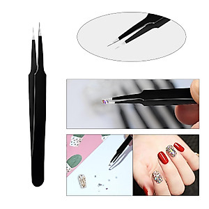 Rhinestone Picker Tool Wax Pencil for Rhinestones Diamond Painting Dotting Pen 2pcs Dual-Ended Rhinestones Pen with 2 Extra Wax Tips and 1 Nail Art Tweezer