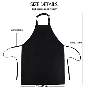 2 Pack Waterproof Rubber Black Vinyl Apron for Men 39" Lightweight Chemical Resistant Industrial Work Apron Adjustable Plastic Aprons for Dishwashing Butcher Dog Grooming Lab Work Fish Cleaning