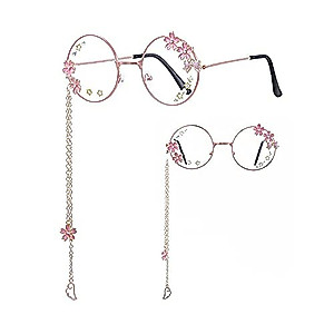 Kawaii Glasses With Chain Kawaii Accessories Glass Case Included Cute Glasses Cosplay Accessories Kawaii Sakura Accessories