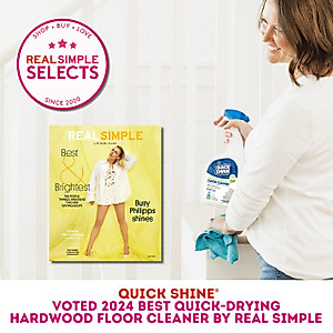 Quick Shine Multi Surface Floor Cleaner 27oz | Ready to Use-Streak Free- No Rinse | Use on Hardwood, Laminate, Luxury Vinyl Plank & Stone | Use in Spray Mops & Vac Mops | Safer Choice Cleaner