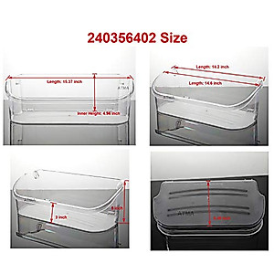 240356402 Clear Refrigerator Door Bin Side Shelf Compatible with Frigidaire Kenmore Electrolux Refrigerator Top shelf - Replaces AP2549958 PS430122 240430312 240356416 240356407-Pack of 1