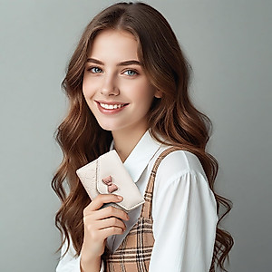 SUMGOGO Womens Small Wallet Girls Cute Cartoon Pig Trifold Little Slim Short Card Wallets (Green)