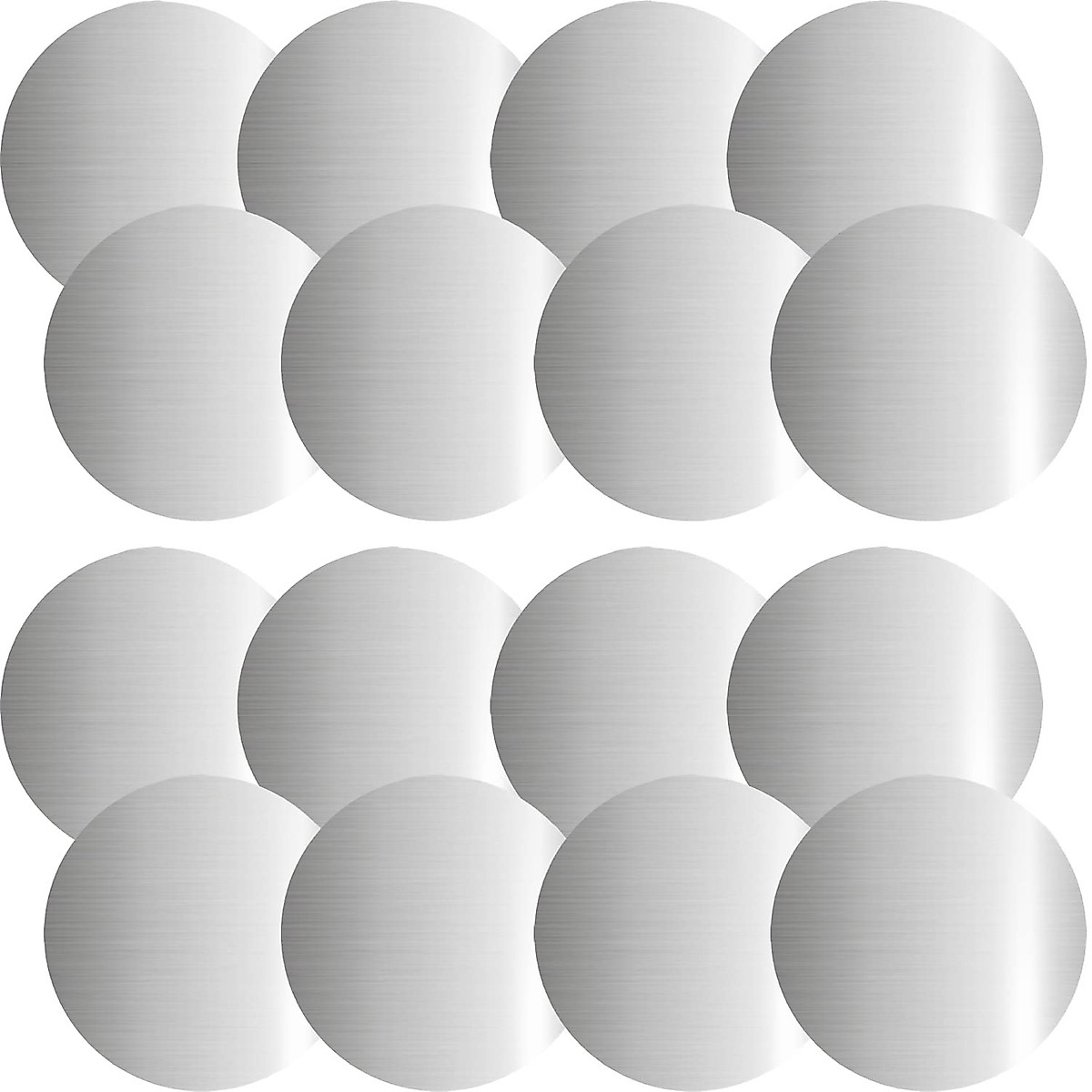 SALEX Phone Metal Stickers for Magnetic Mount. Replacement Set of 16 Magnet Metal Plates Inside Cell Phone Case. Silver Car Sticky Small Round Iron Discs with 3M Adhesive Backing for Holder, Crafts.