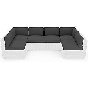 Incbruce 14 Piece Outdoor Replacement Cushions for Patio Furniture, Outdoor Couch Cushions Patio Sofa Cushions (6 Seat Cushion, 6 Back Cushion and 2 Corner Cushion) with Zipper (Grey)