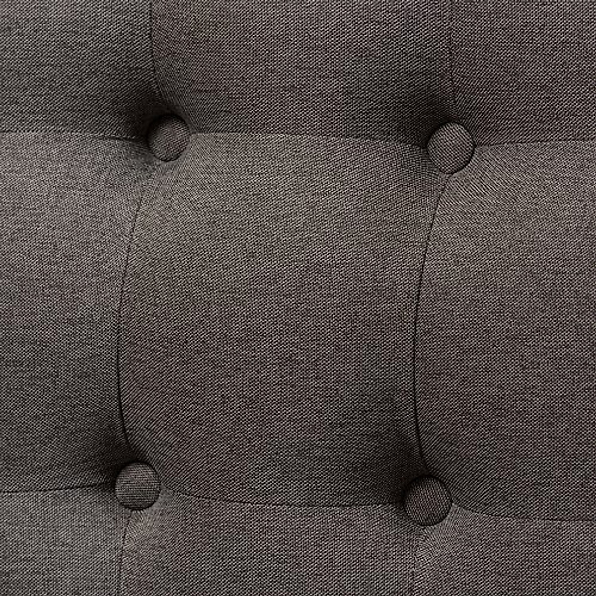 Baxton Studio Parisa Grey Fabric & Natural Wood Finishing 3 Seater Settee Bench, gray