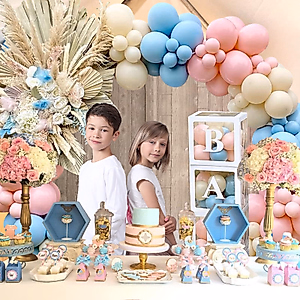 DIY Gender Reveal Party Decorations - 176pcs Pink and Blue Balloons Arch Kit, Baby Box with Letters(BABY) for Baby Gender Reveal Decor Party Supplies Boy or Girl Baby Shower Revelacion Genero Backdrop